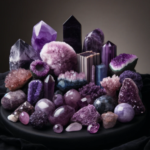 fialovy mineralni kamen